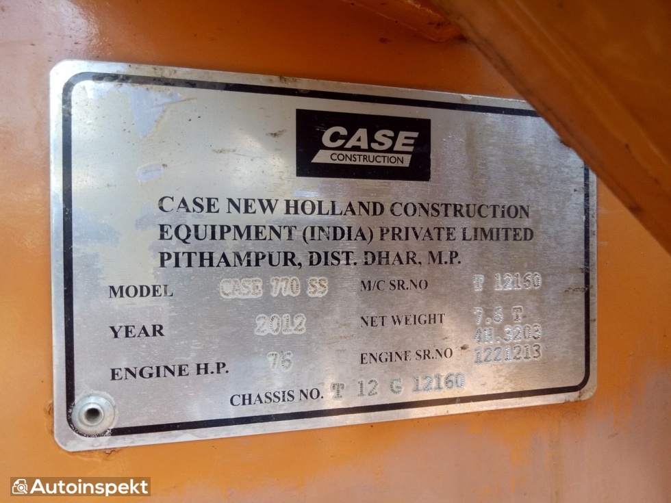 Autoinspekt Vehicle Inspection Report - 2012 CASE 770 SS LOADER BACKHOE